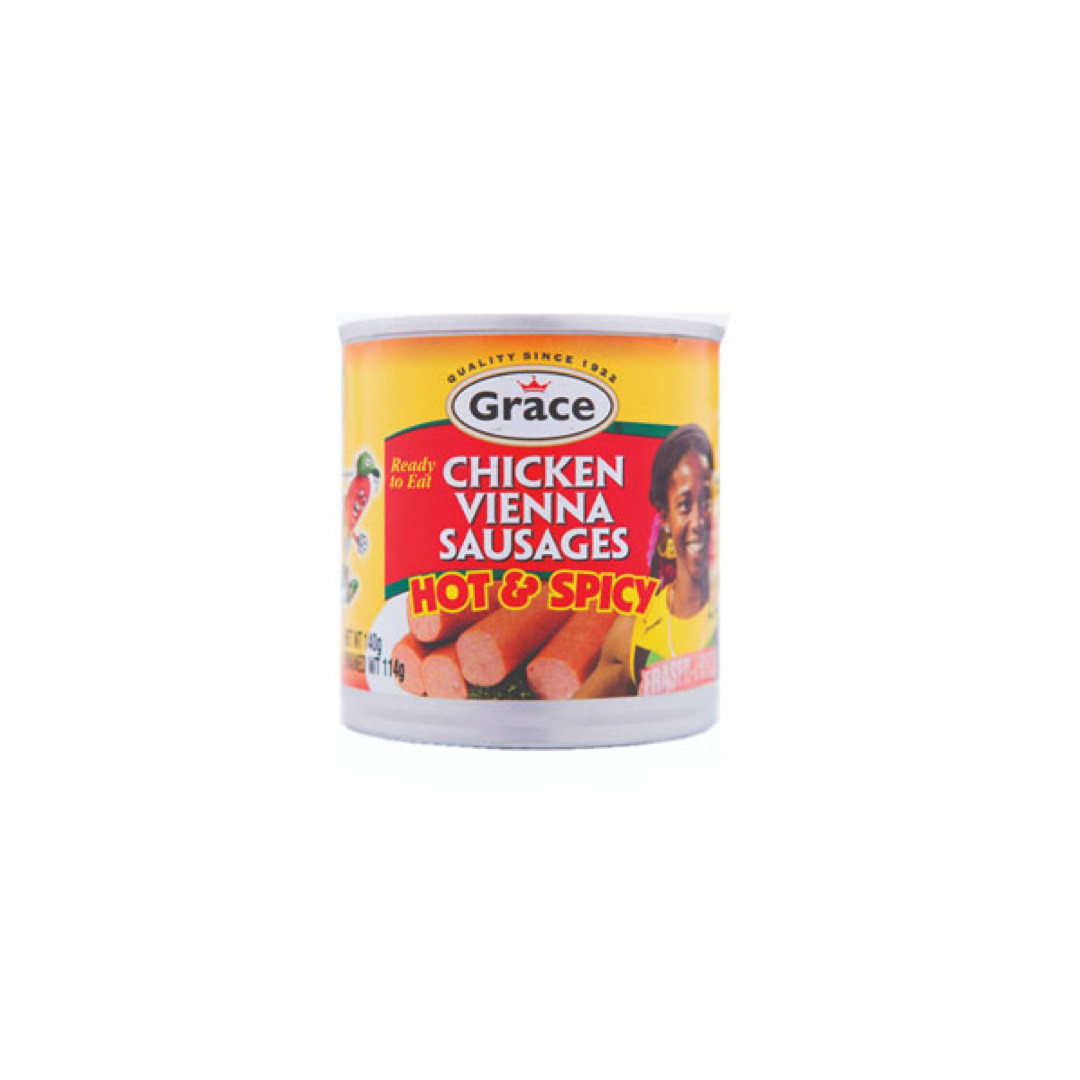 GRACE VIENNA SAUSAGES HOT & SPICY 114G – Caribbspice